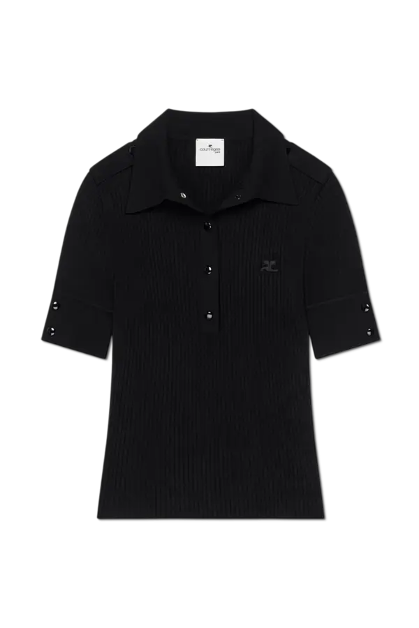 COURREGES Ribbed Slim-fit Polo