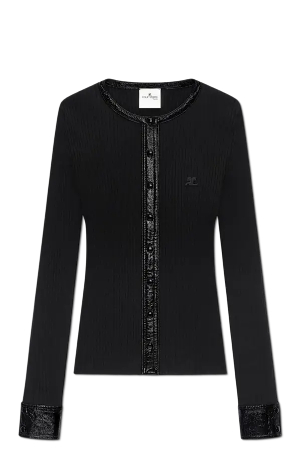 COURREGES Cardigan Made Of Combined Fabrics