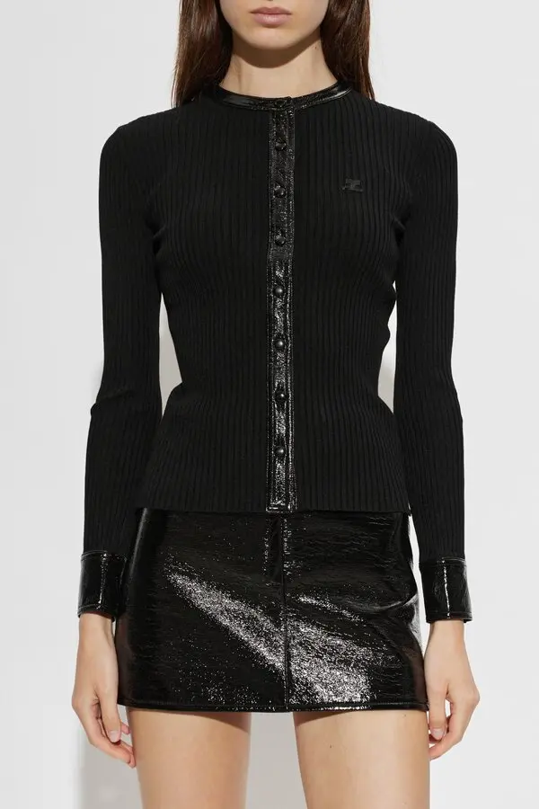 COURREGES Cardigan Made Of Combined Fabrics