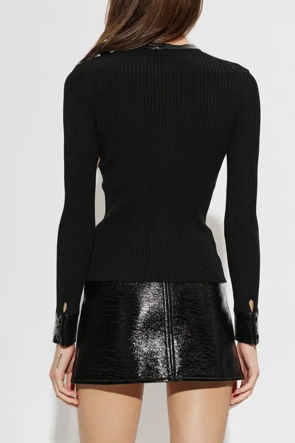 COURREGES Cardigan Made Of Combined Fabrics