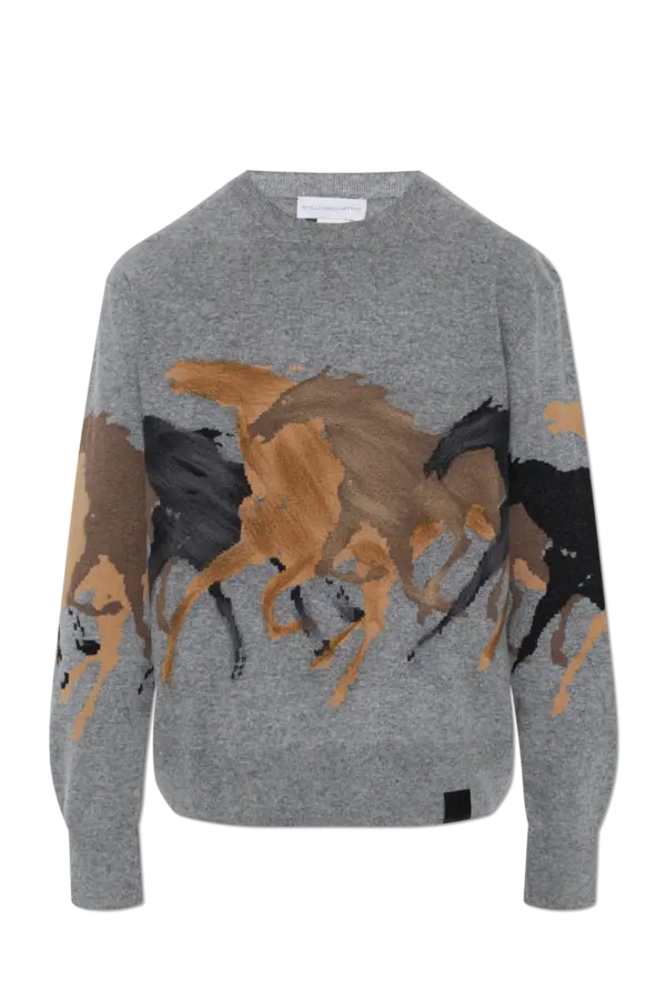 Stella McCartney Wool Sweater With Decorative Pattern - Grey