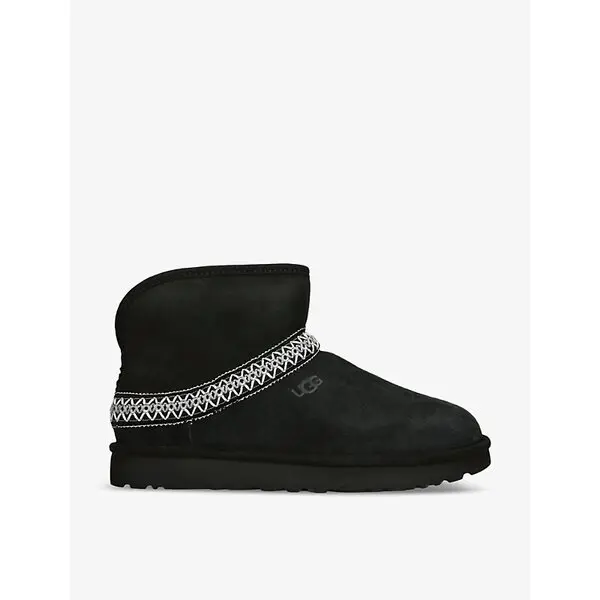 UGG Classic Mini Crescent Suede And Shearling Ankle Boots
