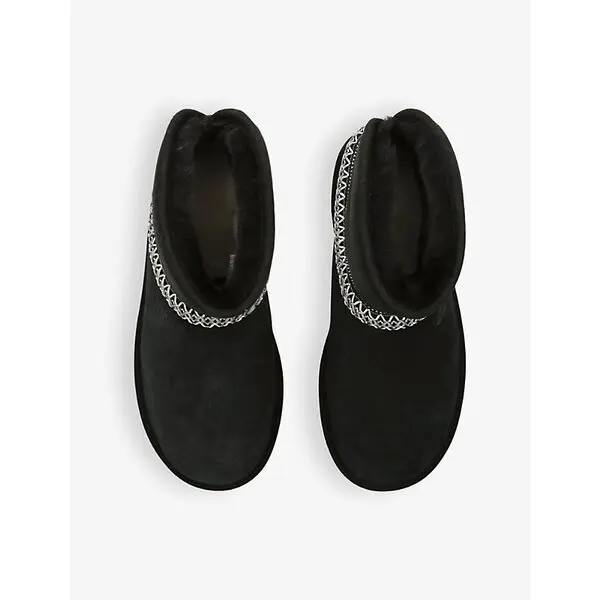 UGG Classic Mini Crescent Suede And Shearling Ankle Boots