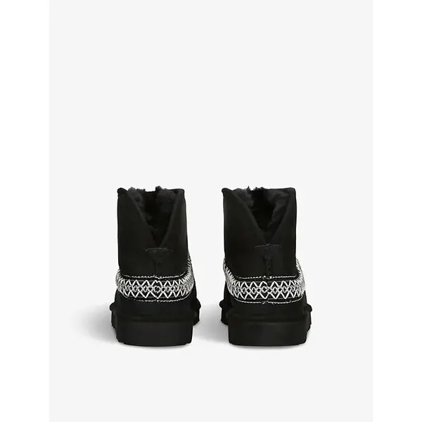 UGG Classic Mini Crescent Suede And Shearling Ankle Boots