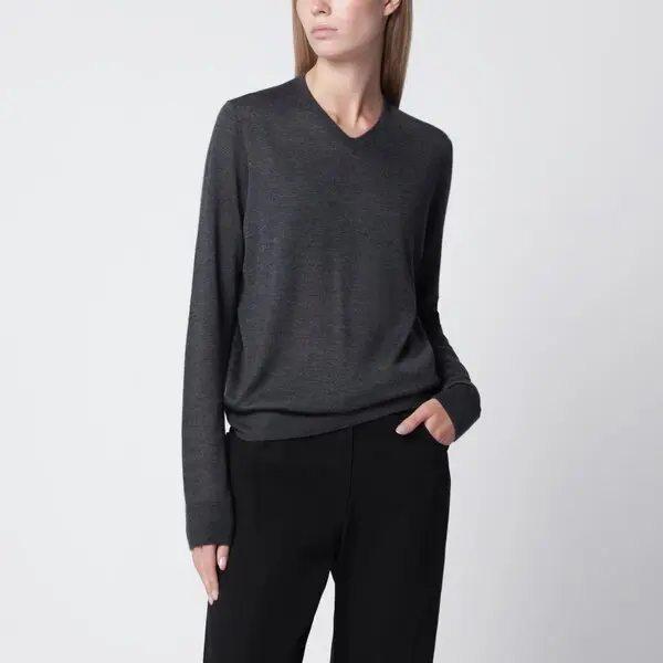 THE ROW Ondre Jumper In Anthracite Cashmere And Silk - Grey