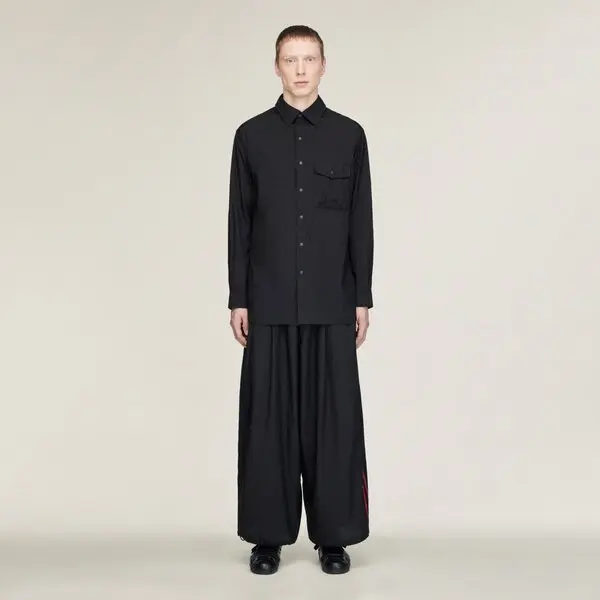 Adidas Y-3 Gradient 3-stripes Nylon Wide Pants - Black