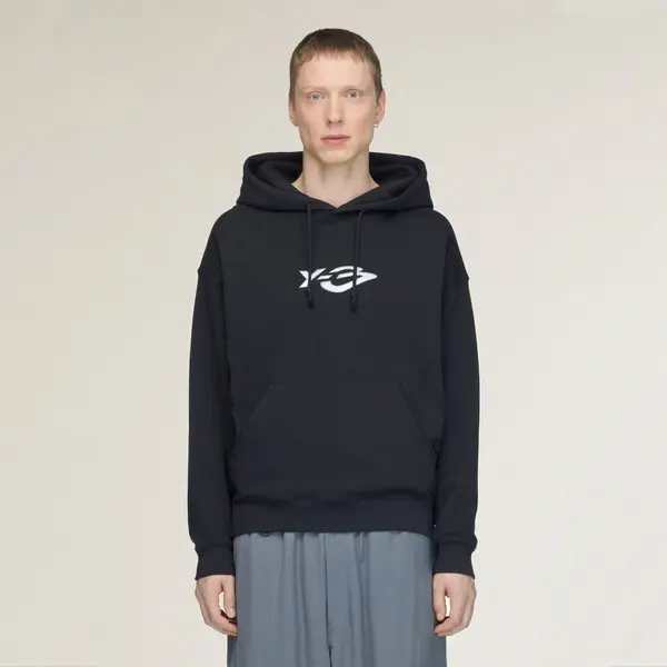 Adidas Y-3 French Terry Liquid Logo Hoodie - Black