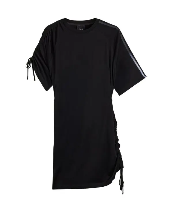 Adidas Y-3 Wool Cinched Drape Tee Dress