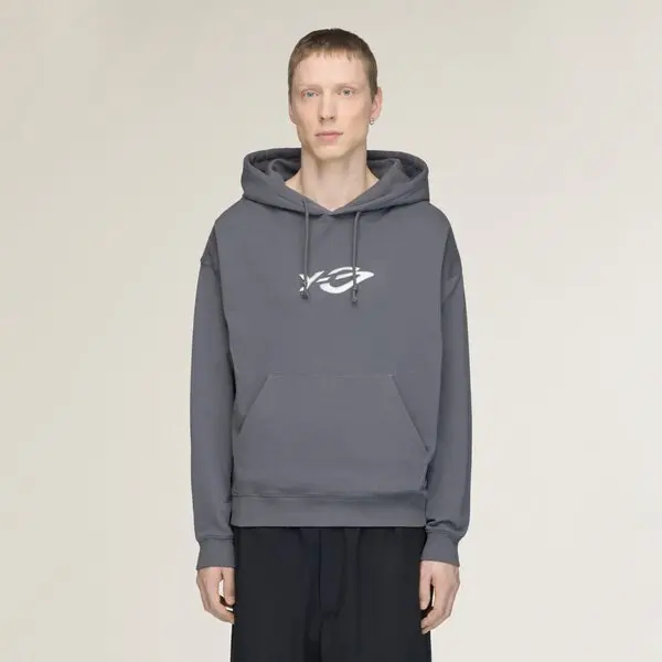 Adidas Y-3 French Terry Liquid Logo Hoodie - Grey Five