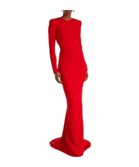 Stella McCartney Long Sleeve Crêpe Gown - Red