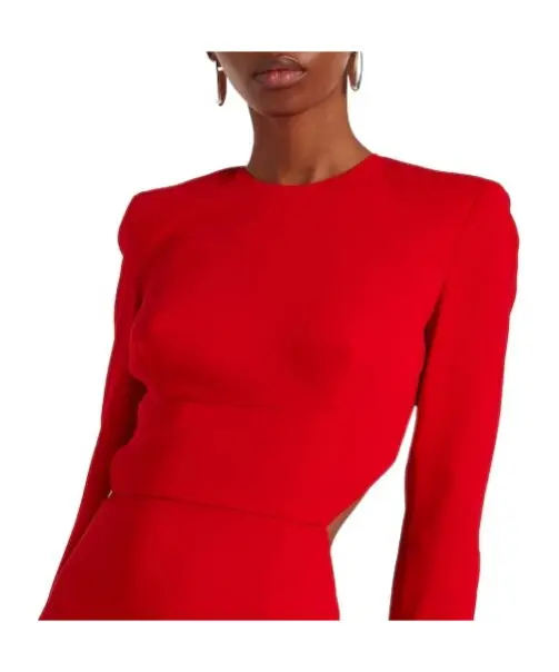 Stella McCartney Long Sleeve Crêpe Gown - Red