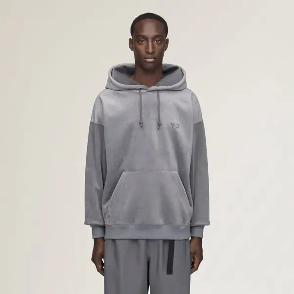 Adidas Y-3 Velvet Corduroy Hoodie - Grey Five