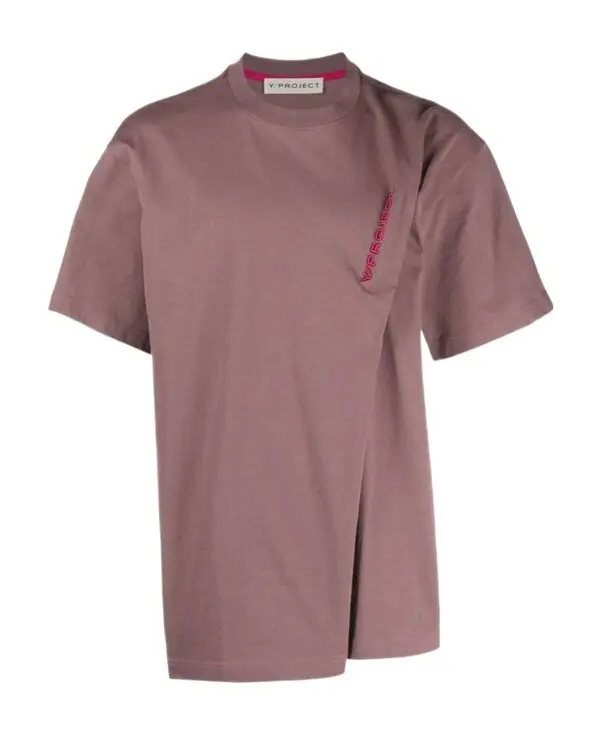 Y/project Logo-embroidered Organic Cotton T-shirt - Brown