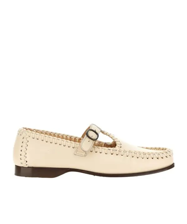 Hereu Alcover T-bar Strap Moccasins - Nude
