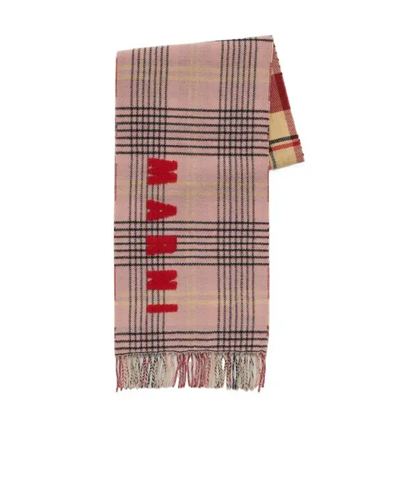 Marni Intarsia-knit Logo Scarf