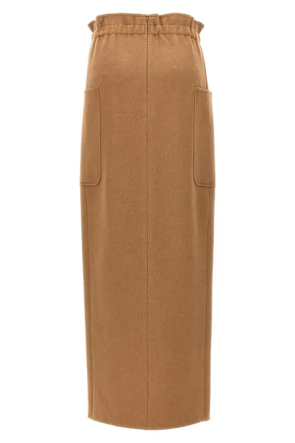 Max Mara Patch-pocket Straight Skirt - Camel