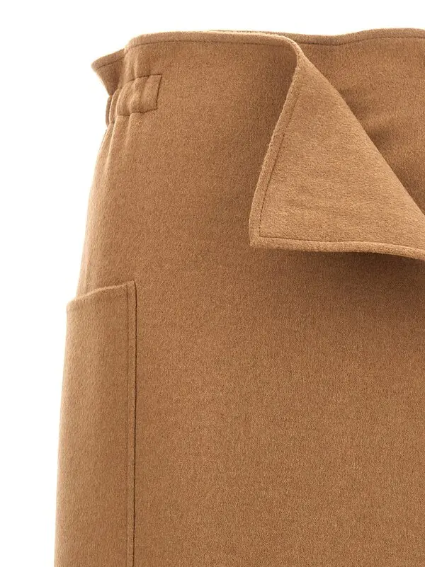Max Mara Patch-pocket Straight Skirt - Camel