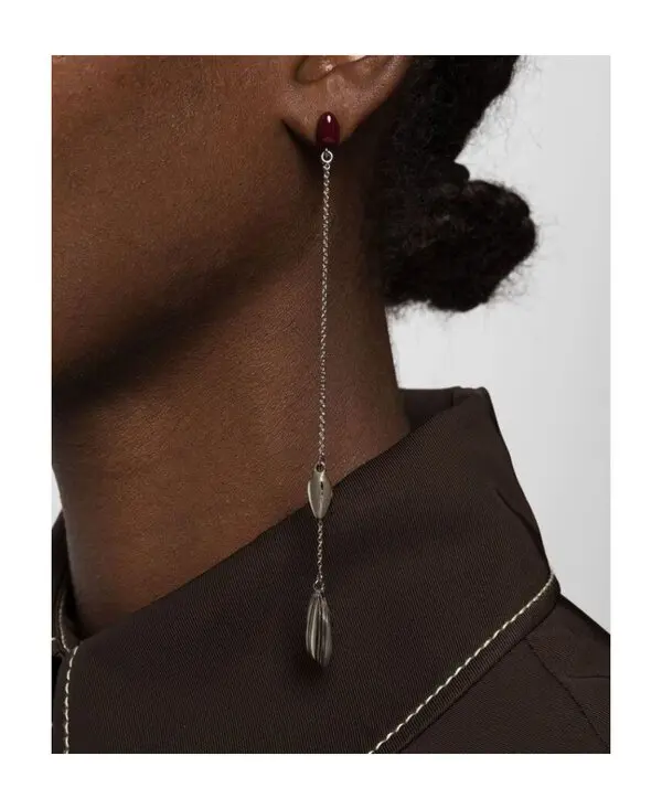 LEMAIRE Bead-embellished Chain-linked Dropped Earrings