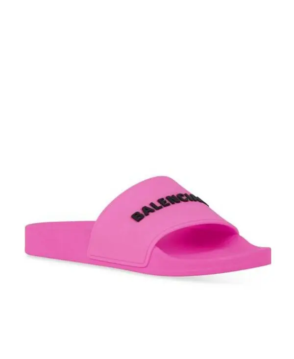 Balenciaga Sandali Bassi Pool Slide Da Donna In Rosa Fluo