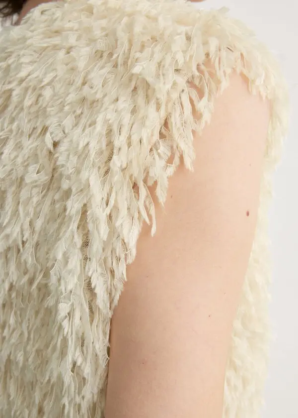 TOTEME Feathered-jersey Top
