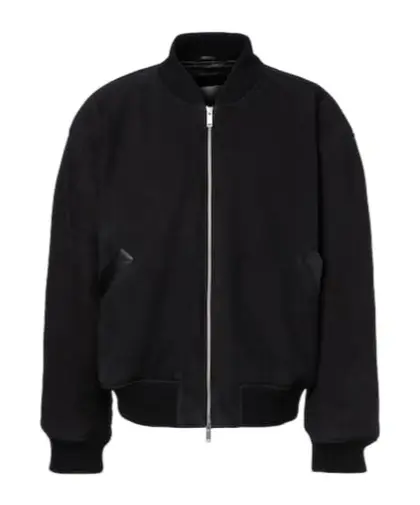 Studio Nicholson X Aaron Levine Berkeley Suede Bomber Jacket - Black