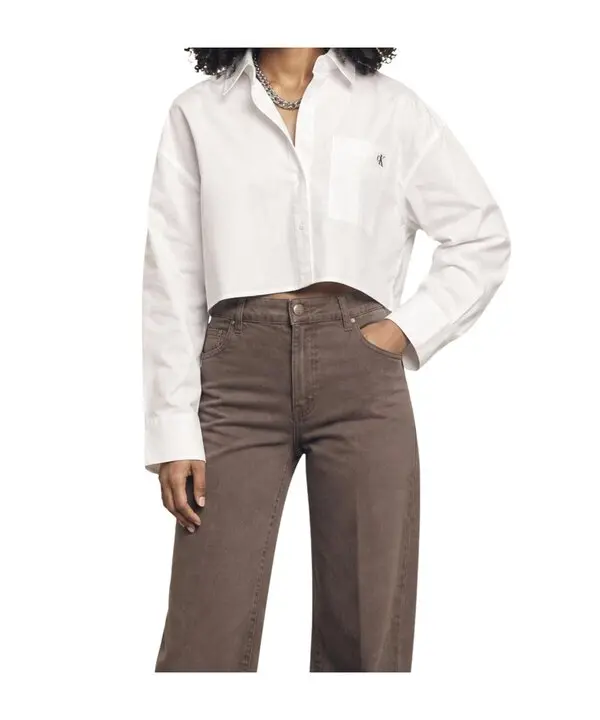 Calvin Klein Long Sleeve Shirt With Embroidered Logo - No