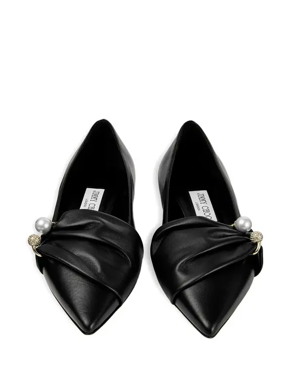 JIMMY CHOO Rafi Pearl Embellished Ballet Flats