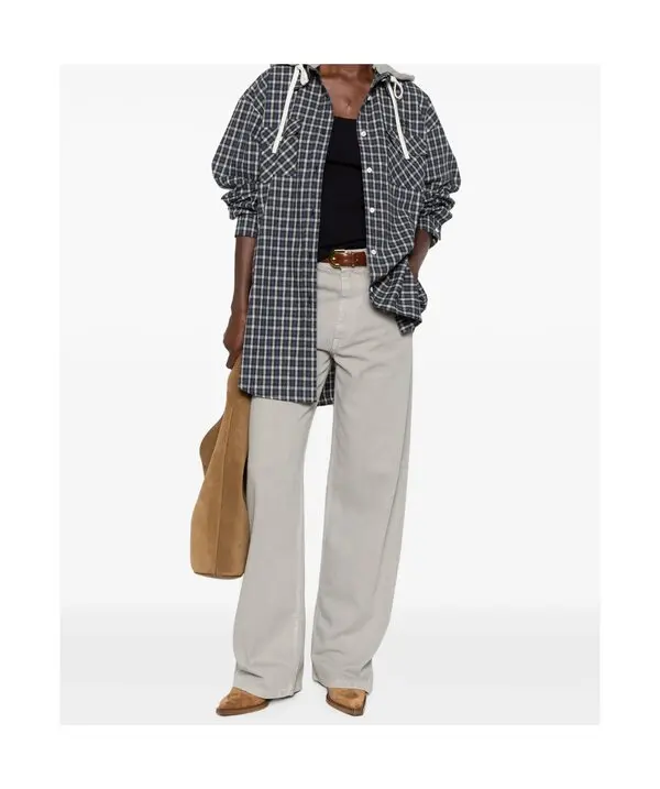 Miu Miu Check-pattern Hooded Shirt