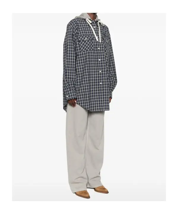 Miu Miu Check-pattern Hooded Shirt