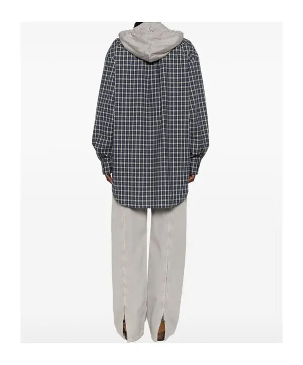 Miu Miu Check-pattern Hooded Shirt