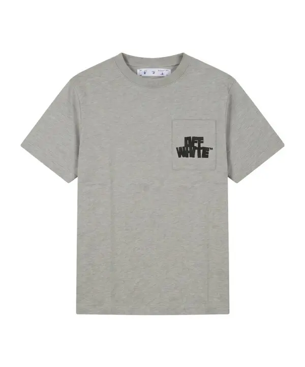 Off-White Logo Detailed Crewneck T-shirt - Gray