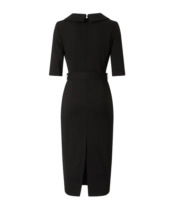 Pinko Short Sleeve Belted Dress With V-neck
