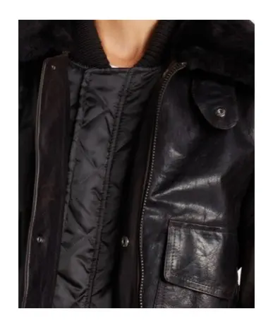 Victoria Beckham Shearling-trimmed Leather Jacket