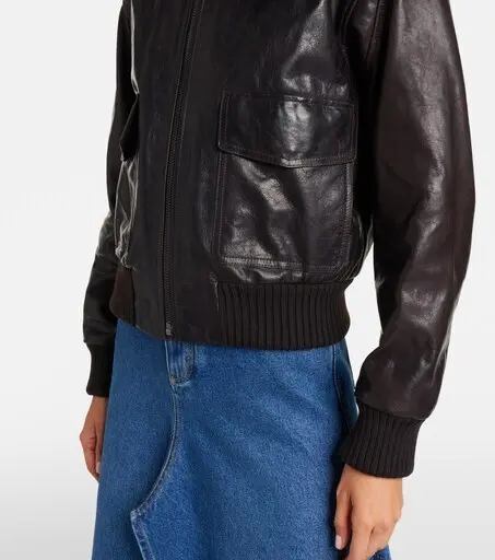 Victoria Beckham Shearling-trimmed Leather Jacket