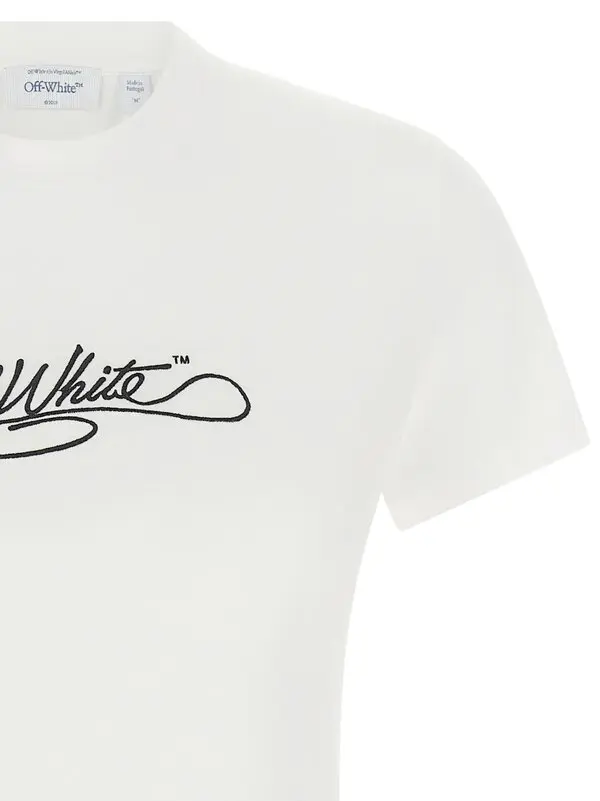 Off-White Logo Embroidered T-shirt