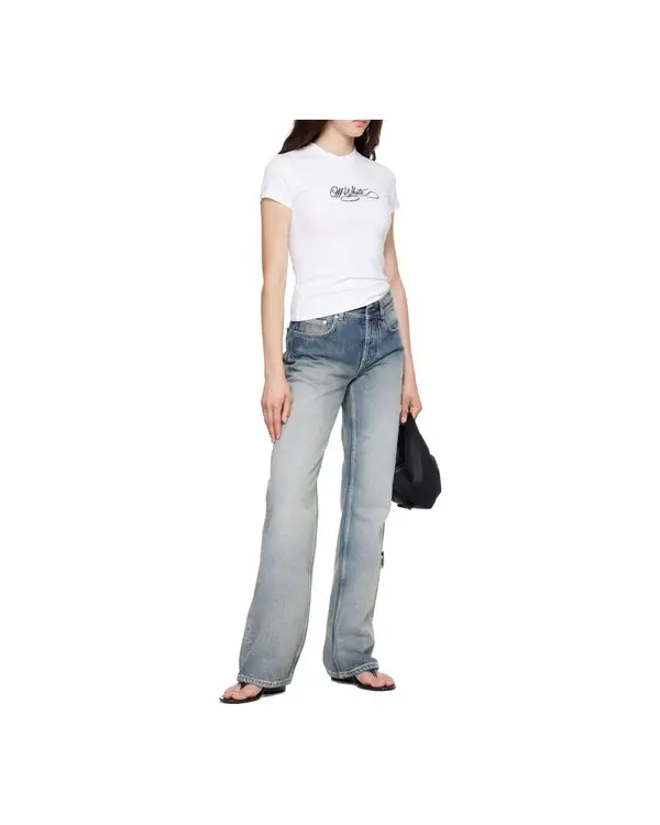 Off-White Logo Embroidered T-shirt