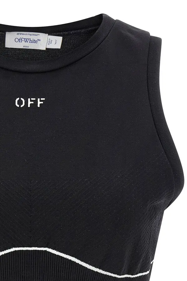Off-White Crewneck Sports Vest With Contrasting Logo