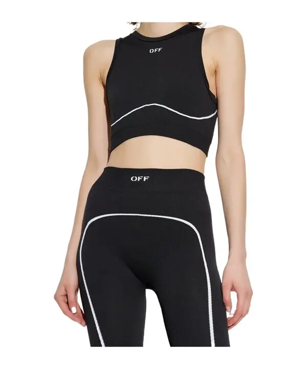Off-White Crewneck Sports Vest With Contrasting Logo