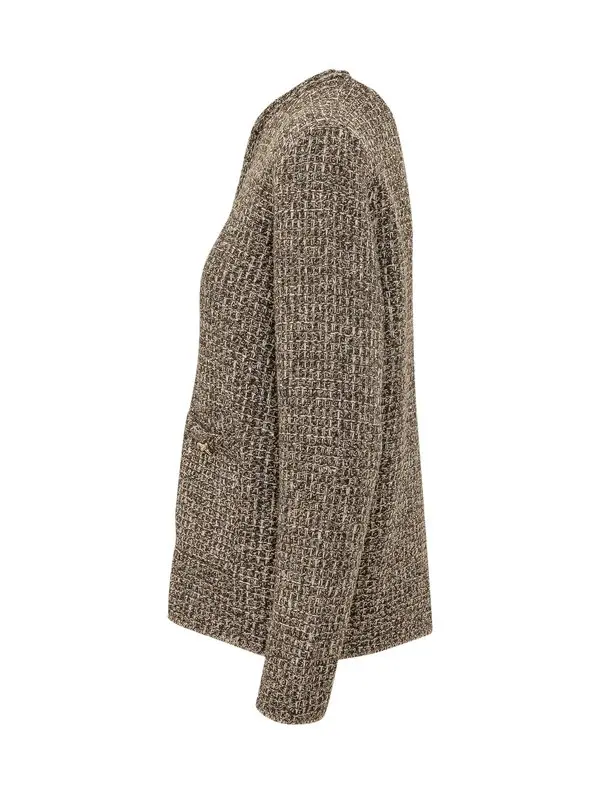 Fabiana Filippi Sequined Zip-up Tweed Jacket - Ebony