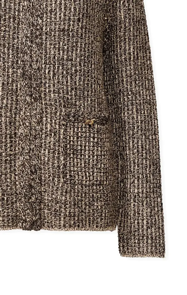 Fabiana Filippi Sequined Zip-up Tweed Jacket - Ebony