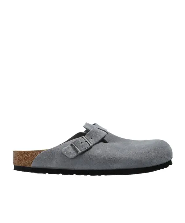 BIRKENSTOCK Round Toe Slip-on Mules With Adjustable Buckle - Blue
