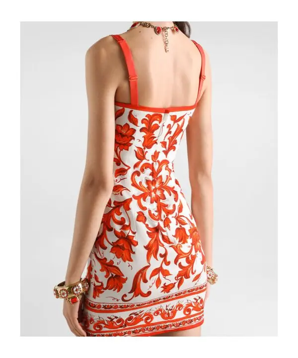 Dolce & Gabbana Majolica-print Charmeuse Dress