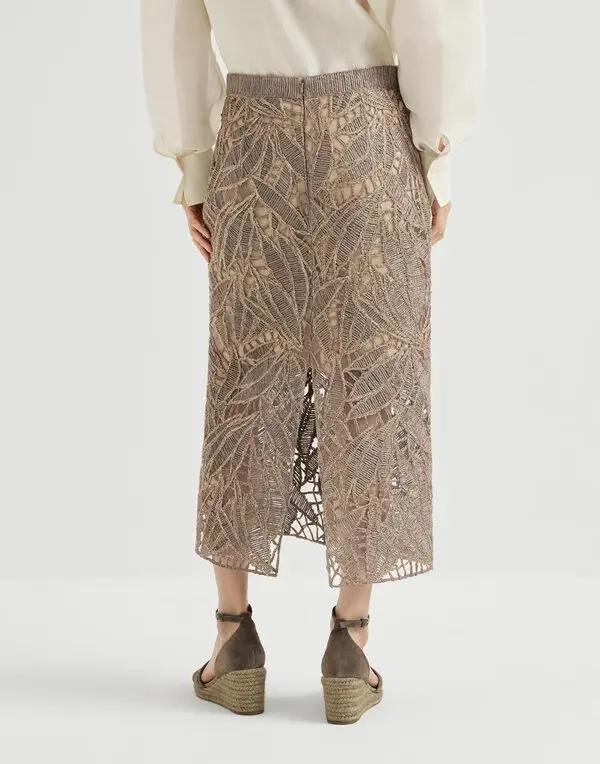 Brunello Cucinelli Opera-embroidered Pencil Midi Skirt