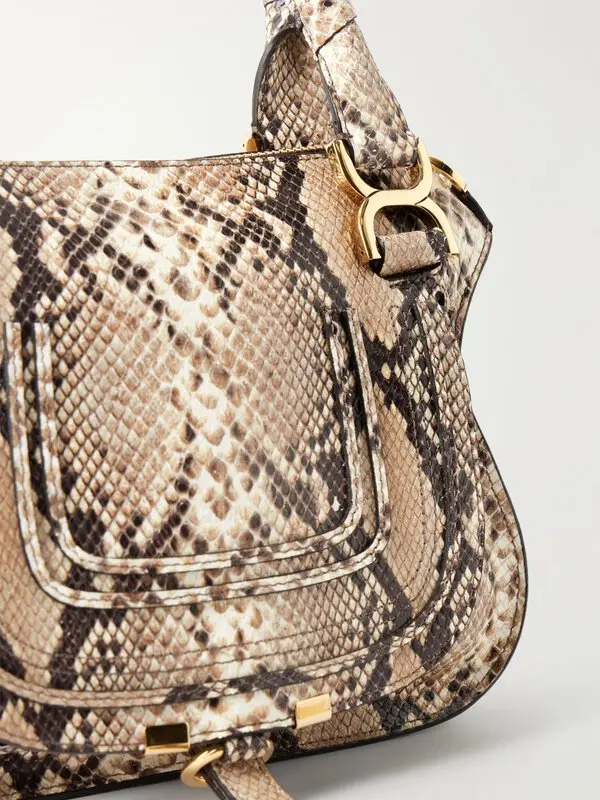 Chloé Marcie Snake-effect Leather Tote Bag