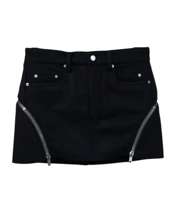 Rick Owens Zip Detail Denim Skirt - Black