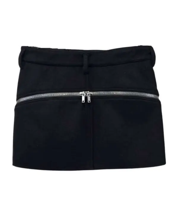Rick Owens Zip Detail Denim Skirt - Black