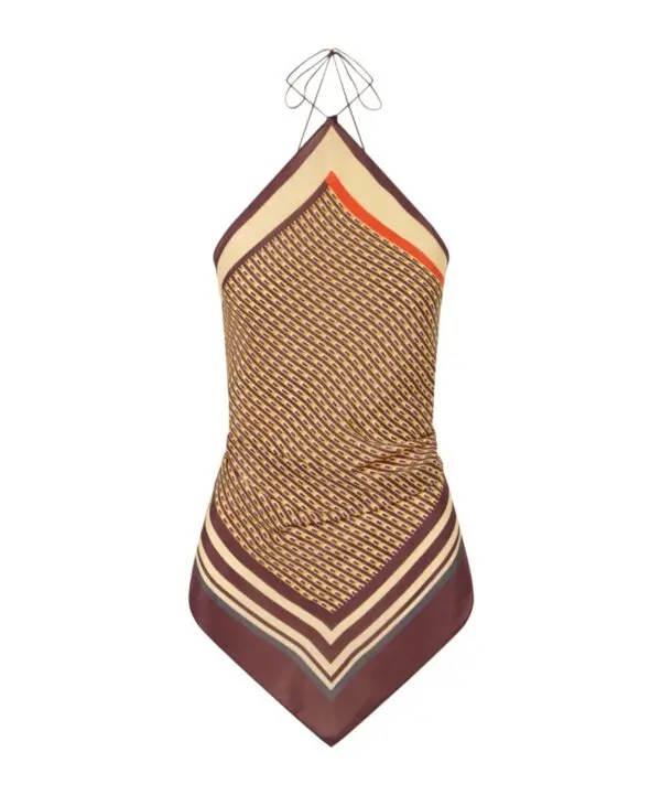 SIR. Lace-up Patterned Suspenders - Nude