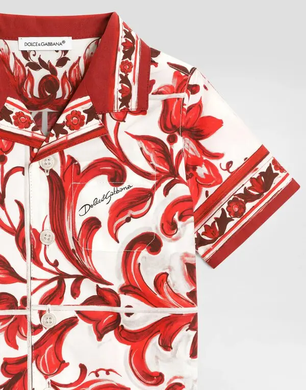 Dolce & Gabbana Majolica Print Short Sleeve Shirt