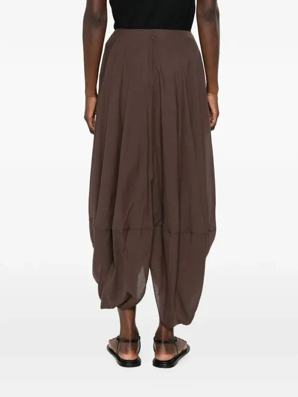 TOTEME Twisted Draped Maxi Skirt - Walnut Color