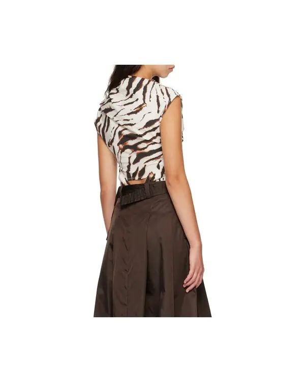 GANNI Draped Open-back Top - Egret